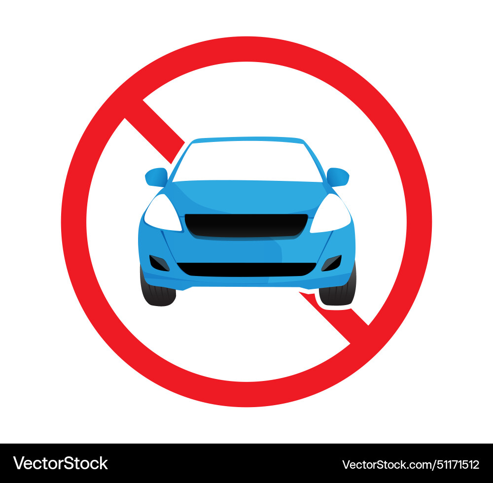 Circle prohibited sign for no car parking Vector Image