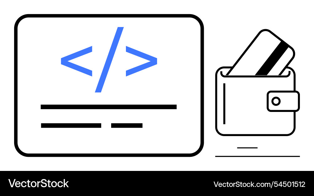 Code and card integration digital payment Vector Image