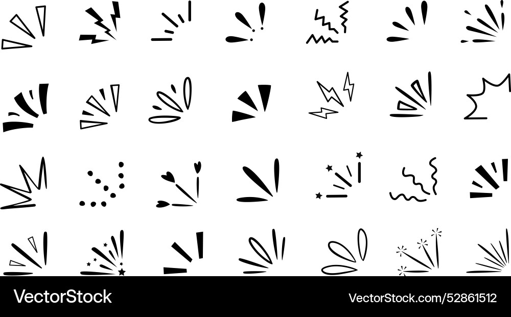 Doodle exclamation manga comic rays emotion Vector Image