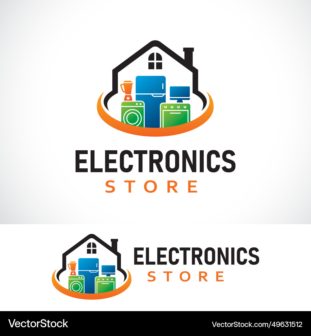 Electronics store logo design template Royalty Free Vector