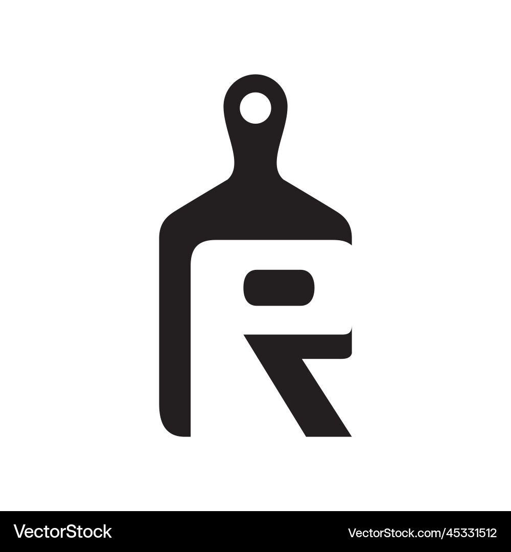 Letter r cutting board icon logo Royalty Free Vector Image