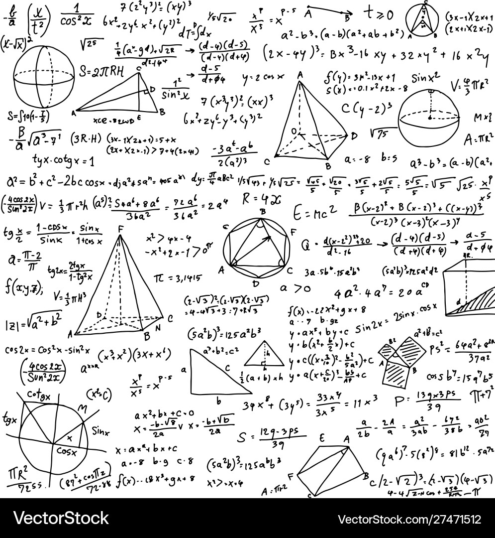 Mathematical scientific sign sketch Royalty Free Vector