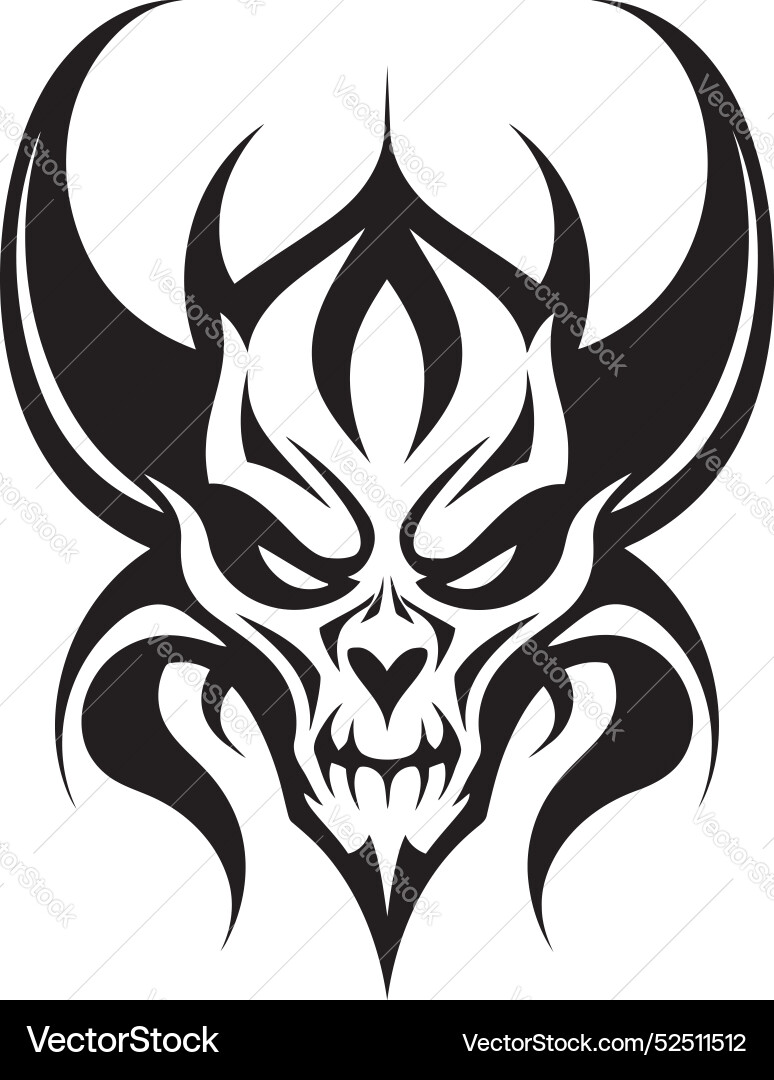 Obsidian omen evil devilhead icon in black Vector Image