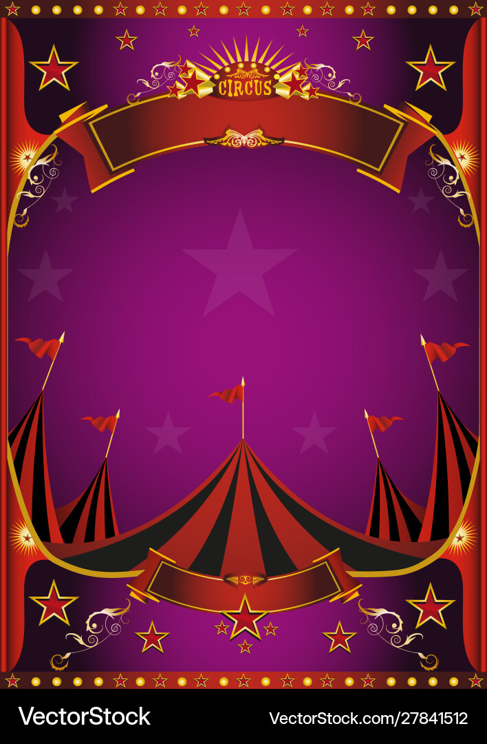 Purple circus poster Royalty Free Vector Image