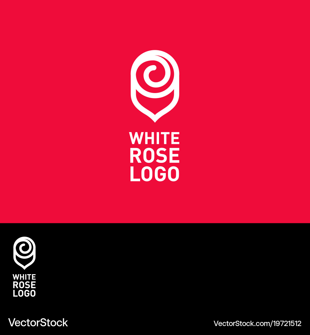 White rose logo spa emblem Royalty Free Vector Image