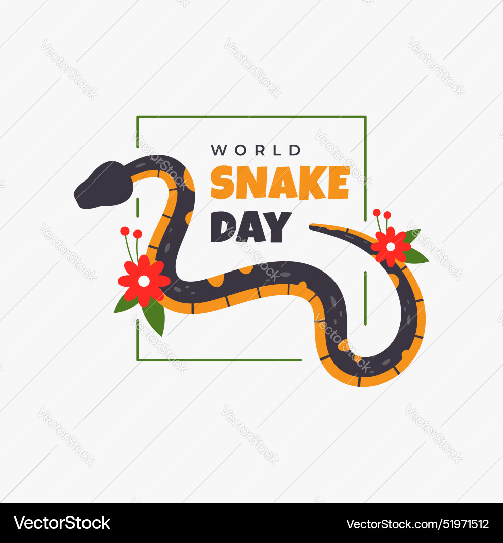 World snake day design collection Royalty Free Vector Image
