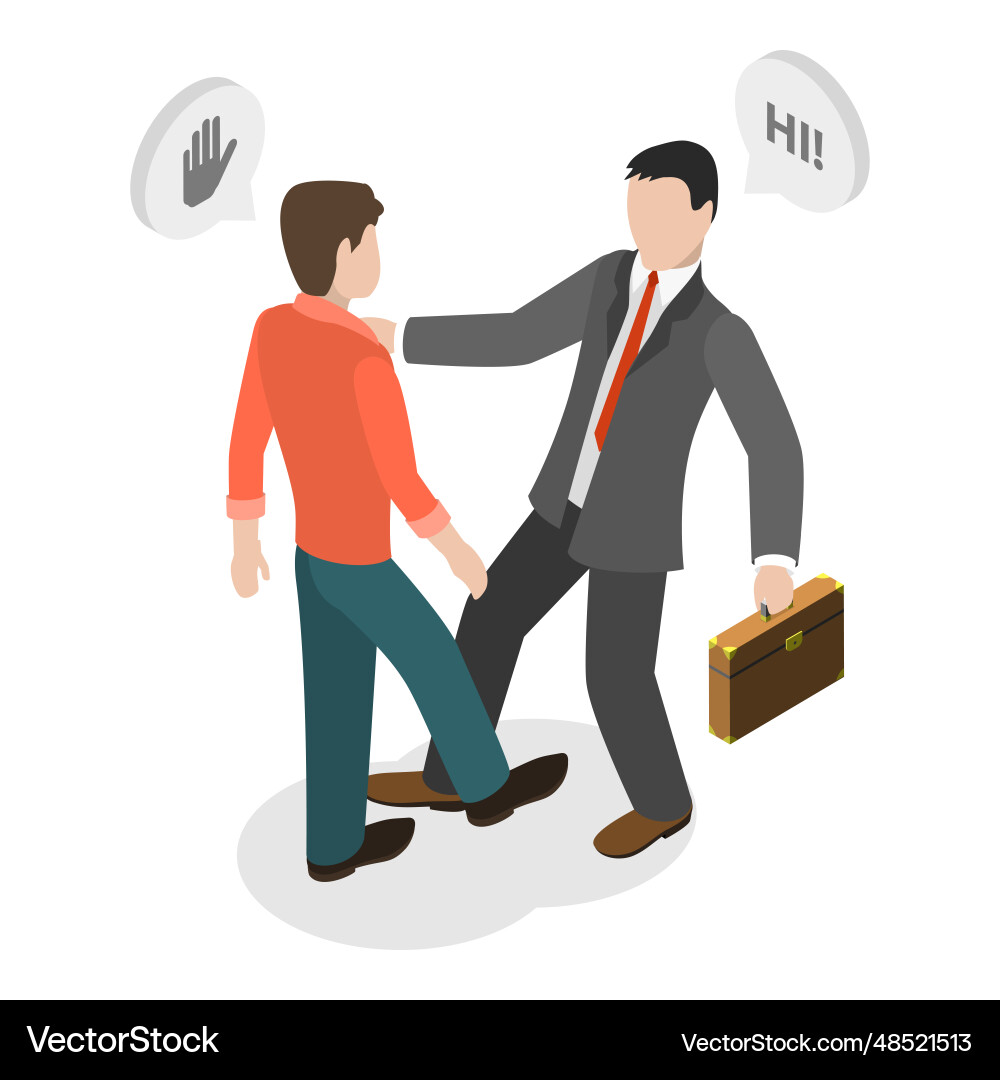 3d isometric flat set of safe greeting Royalty Free Vector