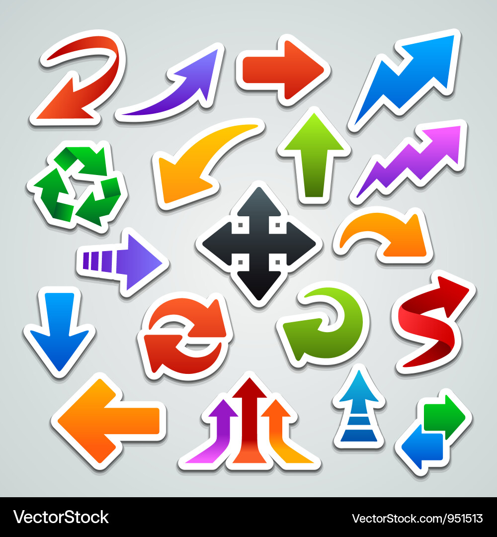 Arrow stickers Royalty Free Vector Image - VectorStock