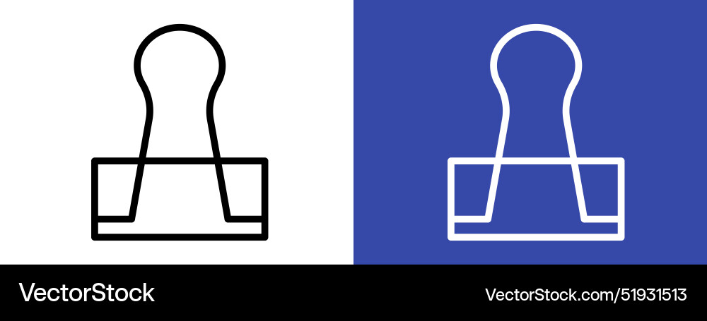 Binder clip icon ideal for office organization Vector Image