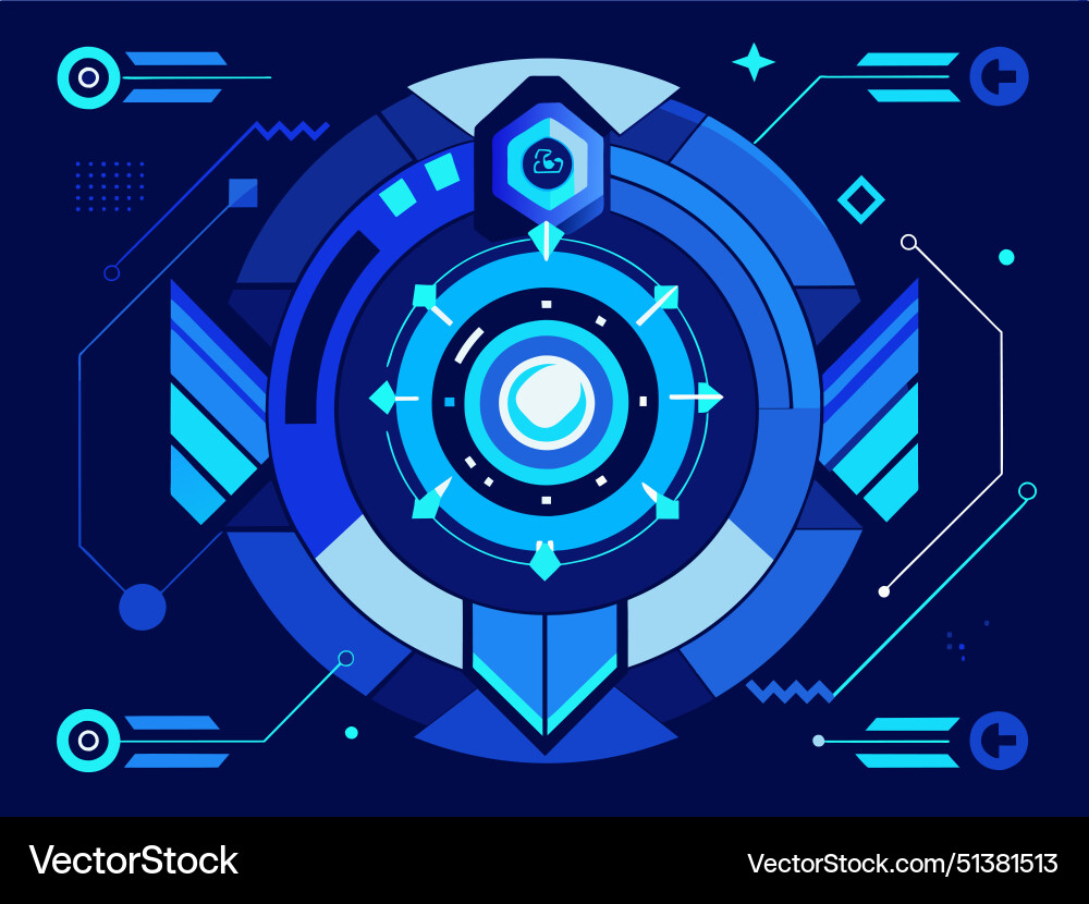 Blue virtual reality space futuristic vr frame Vector Image