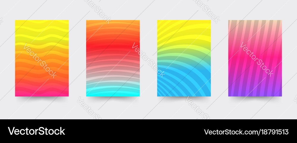 Brochure gradient cover template set Royalty Free Vector