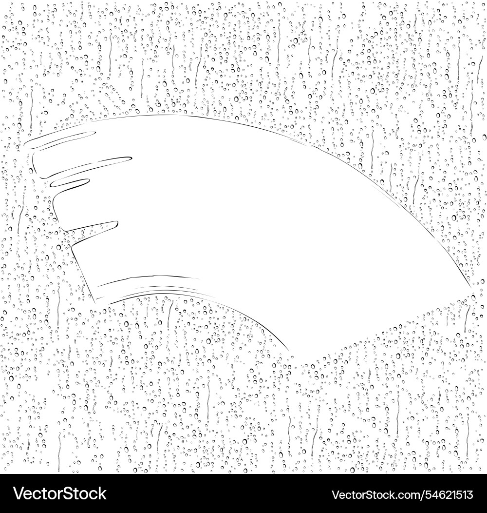 Car Wiper Trace on Rain-Covered Windscreen Vector Image