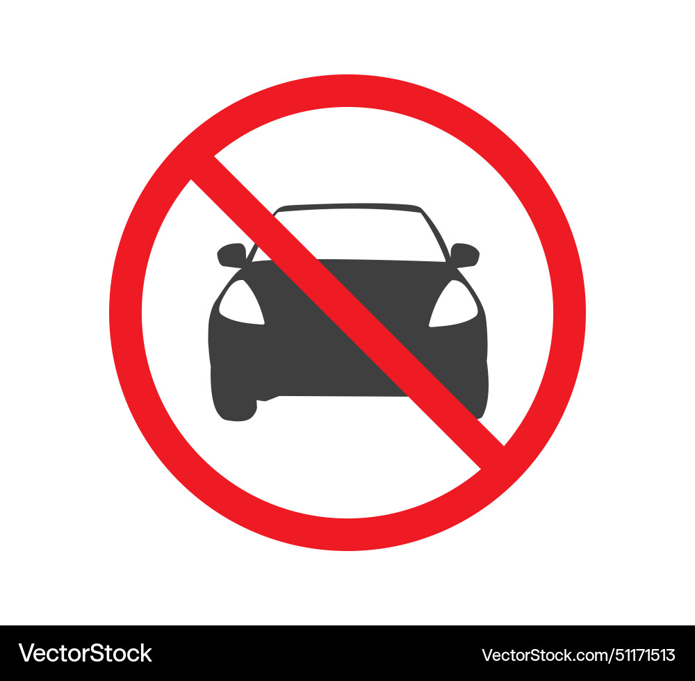 Circle prohibited sign for no car parking Vector Image