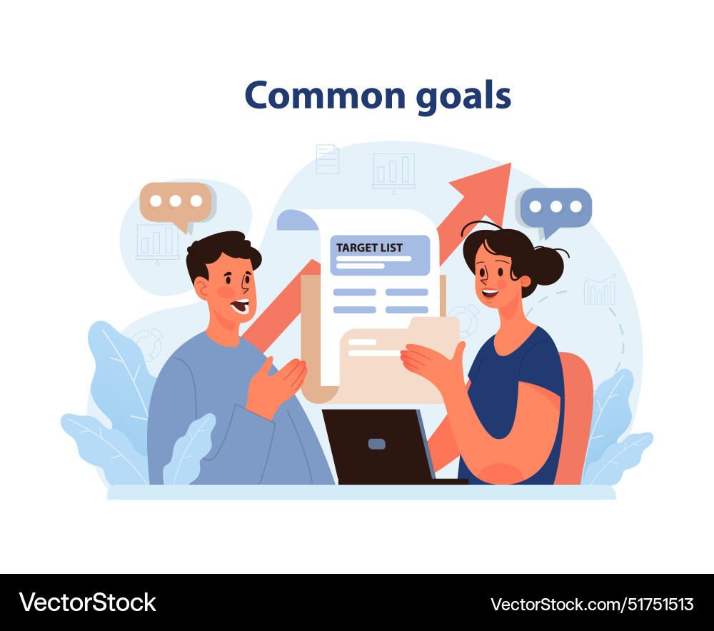 Common goals concept flat Royalty Free Vector Image