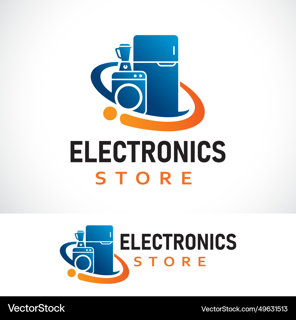 Electronics store logo design template Royalty Free Vector