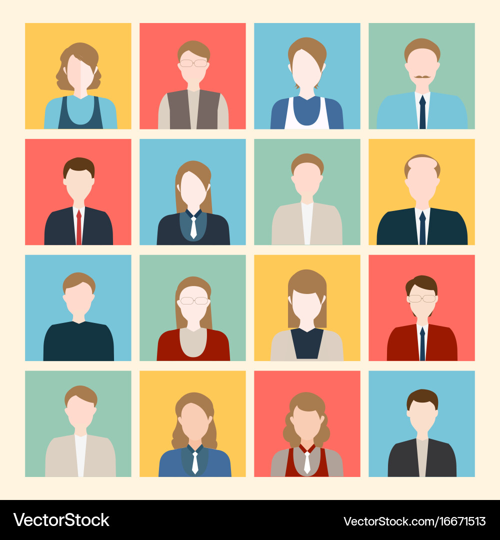 Flat People Icons Collection Royalty Free Vector Image