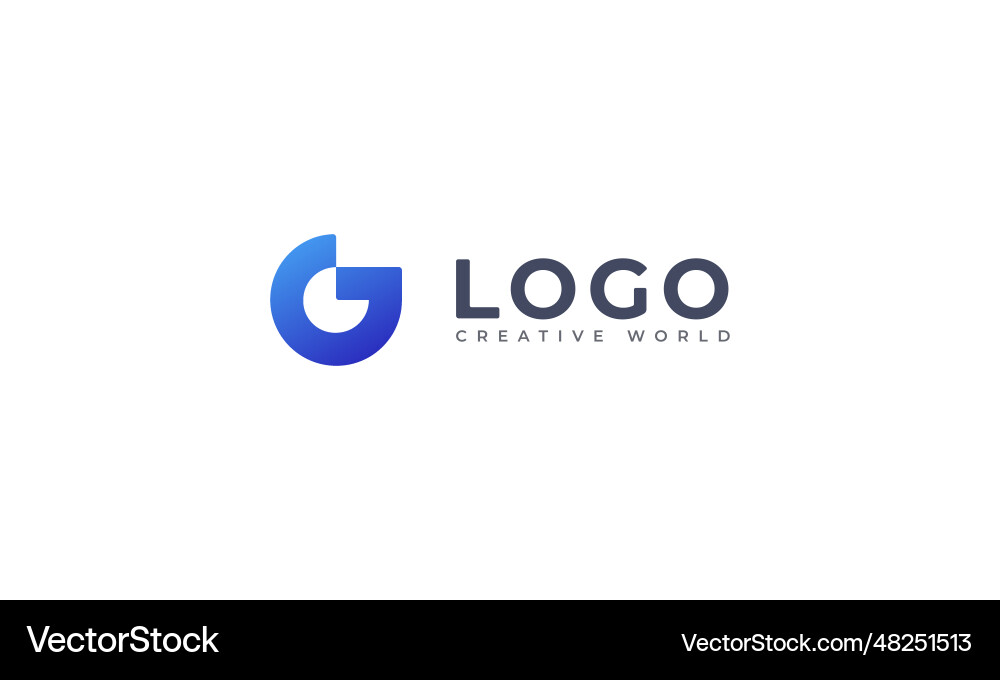 Letter g modern and minimal unique logo Royalty Free Vector