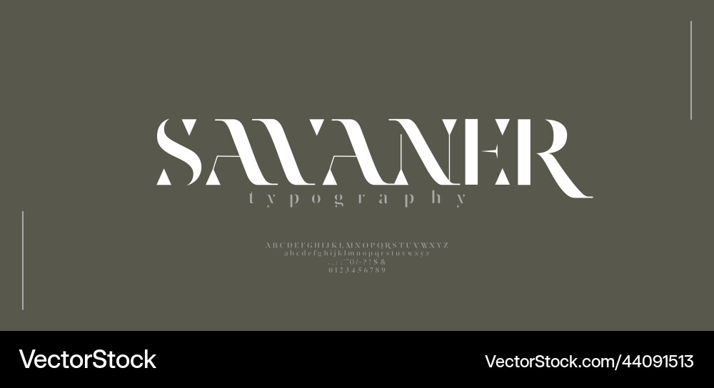 Luxury alphabet letters font typography elegant Vector Image