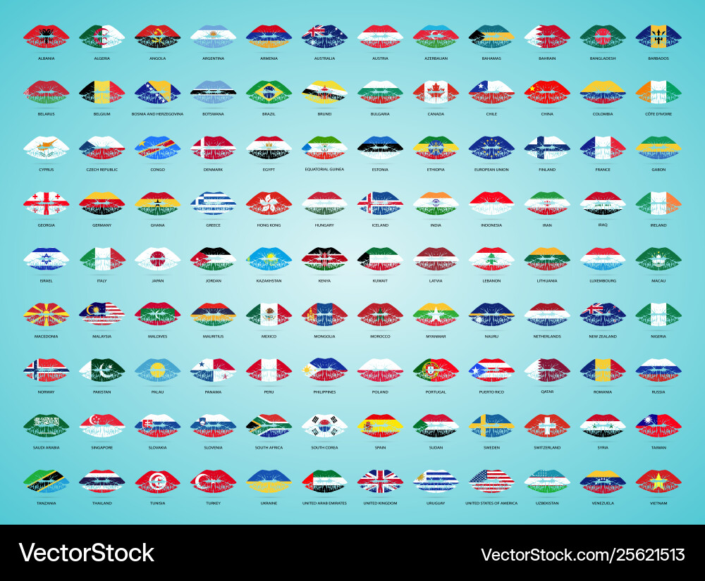 National flags from all over world Royalty Free Vector Image