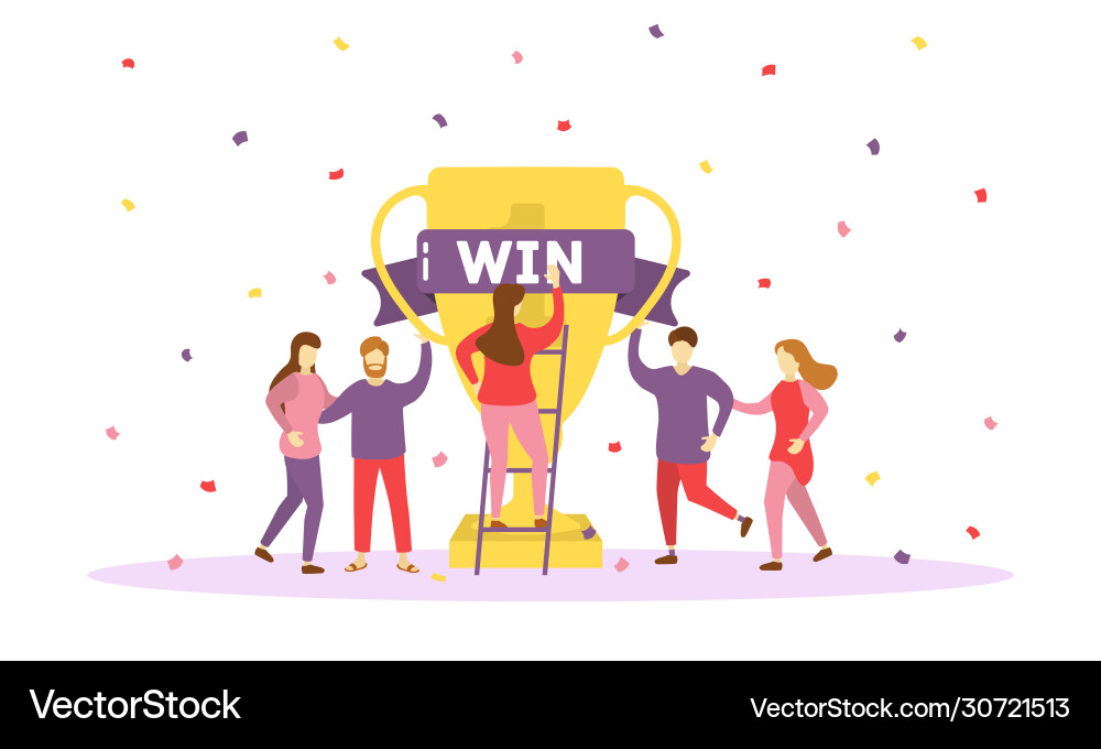 People celebrating victory Royalty Free Vector Image
