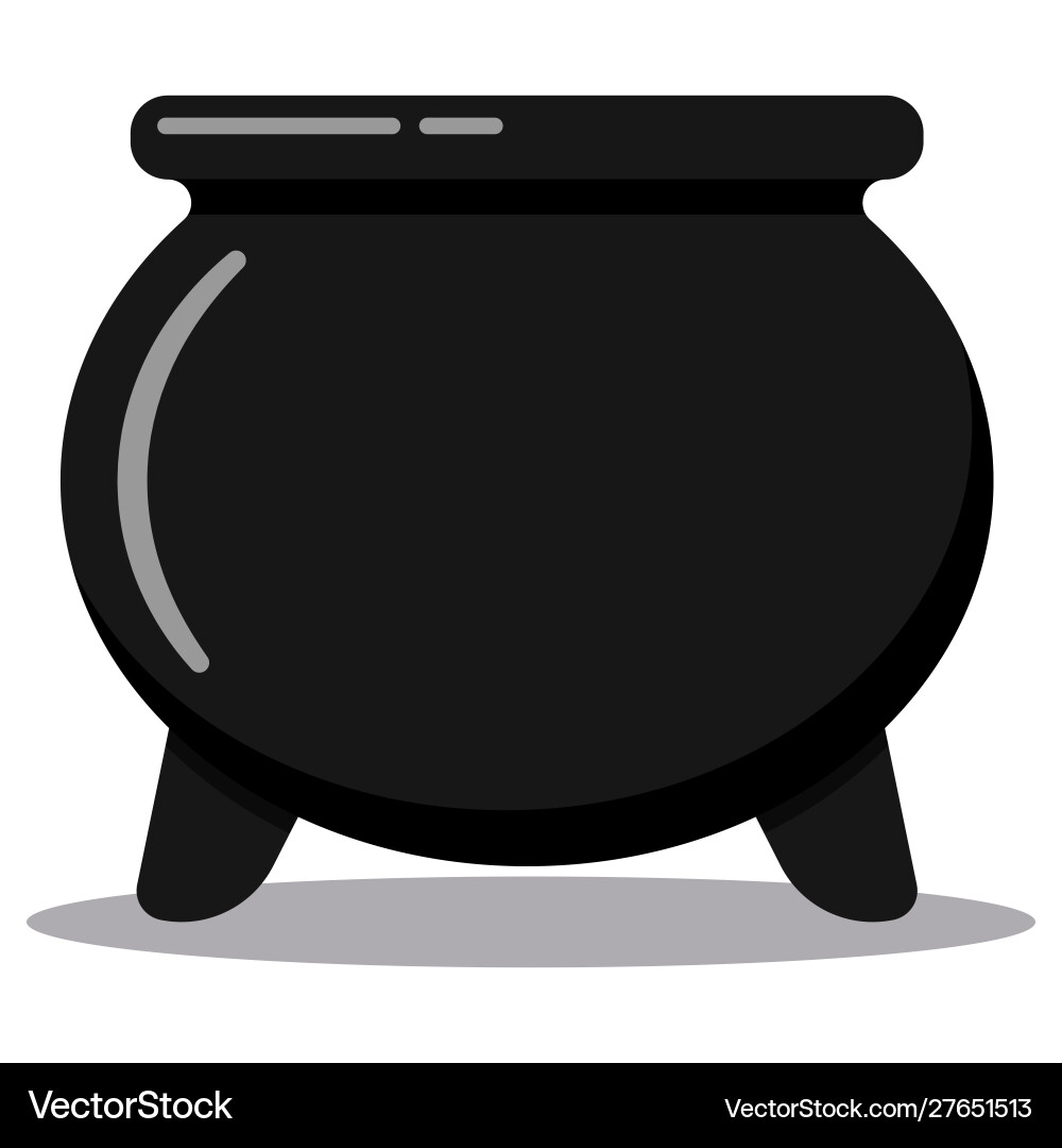 Retro black cast-iron empty cooking pot Royalty Free Vector