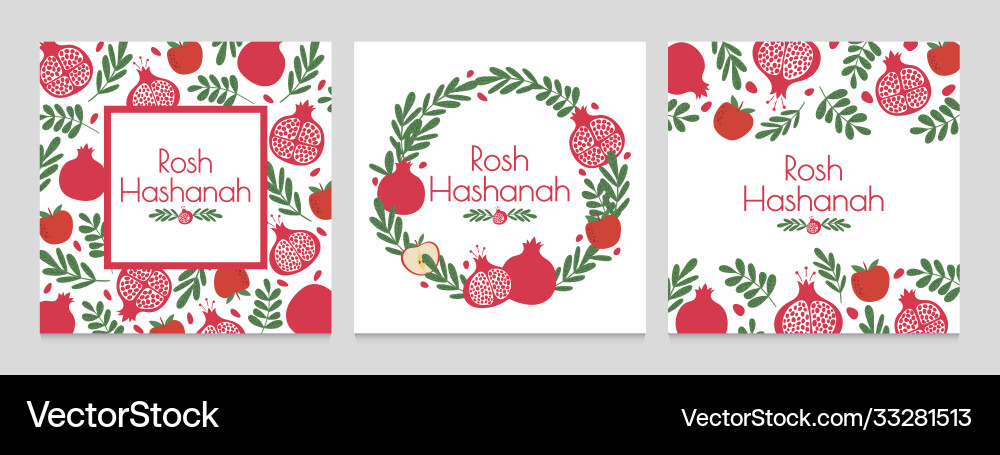 Rosh hashanah jewish new year greeting cards Vector Image
