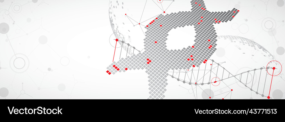 Science template abstract background with a 3d Vector Image