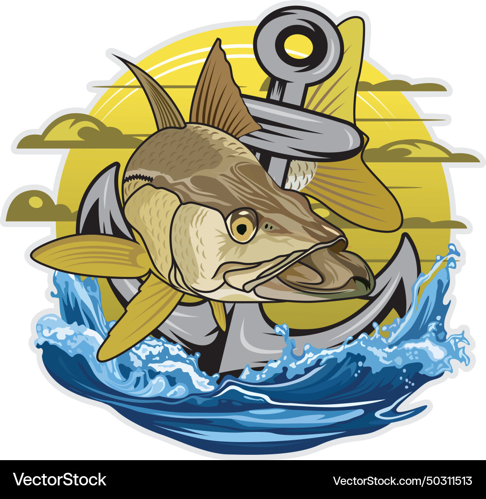 Snook fishing logo Royalty Free Vector Image - VectorStock