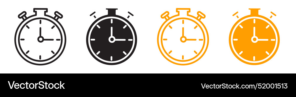 Stopwatch icon line art Royalty Free Vector Image