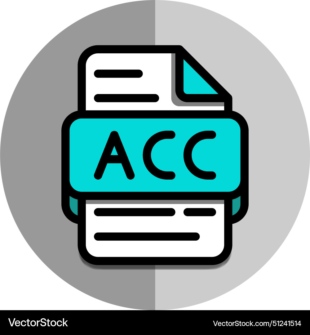 Acc file data icons document files programming Vector Image