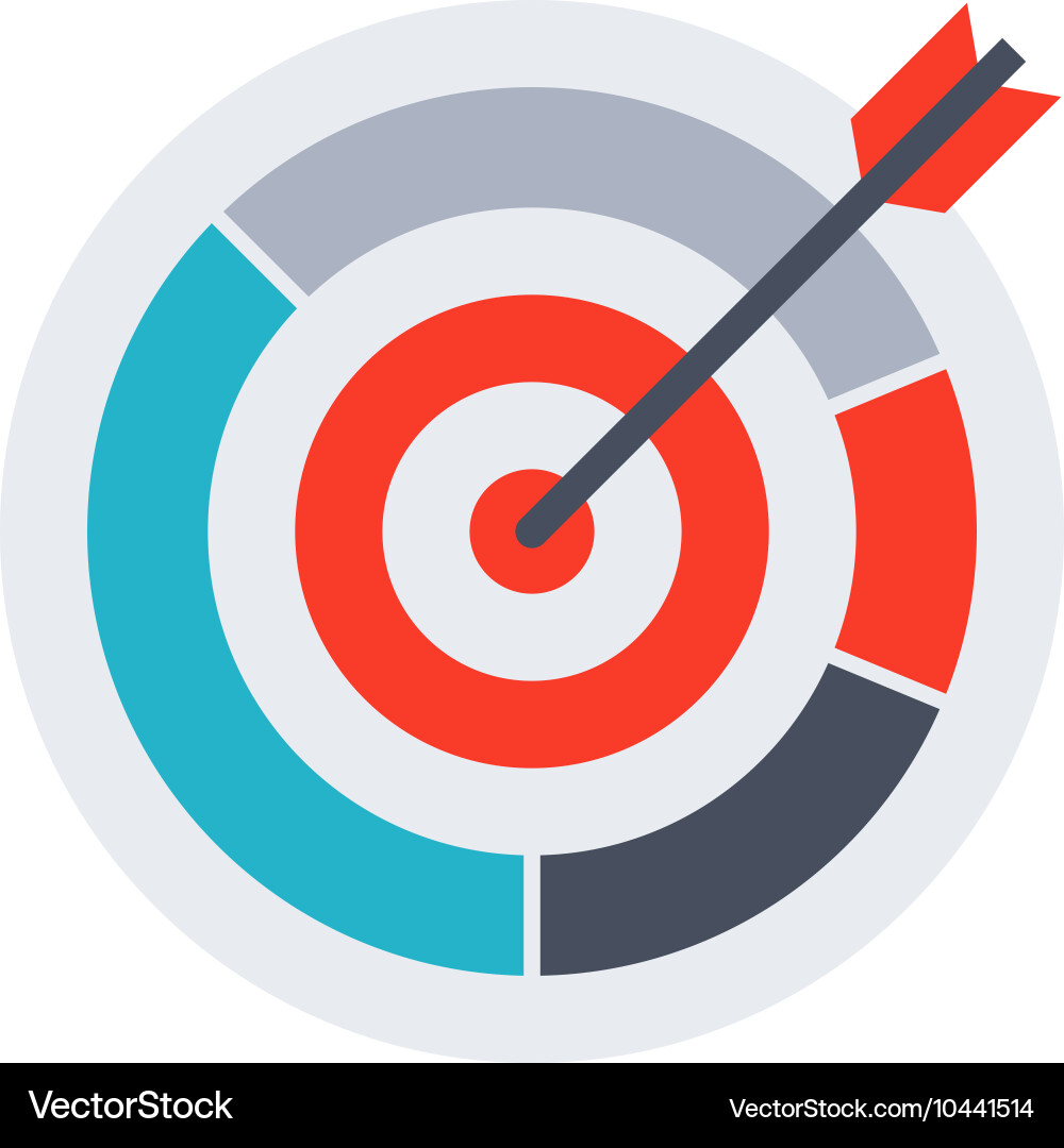 Arrow in archery target Royalty Free Vector Image