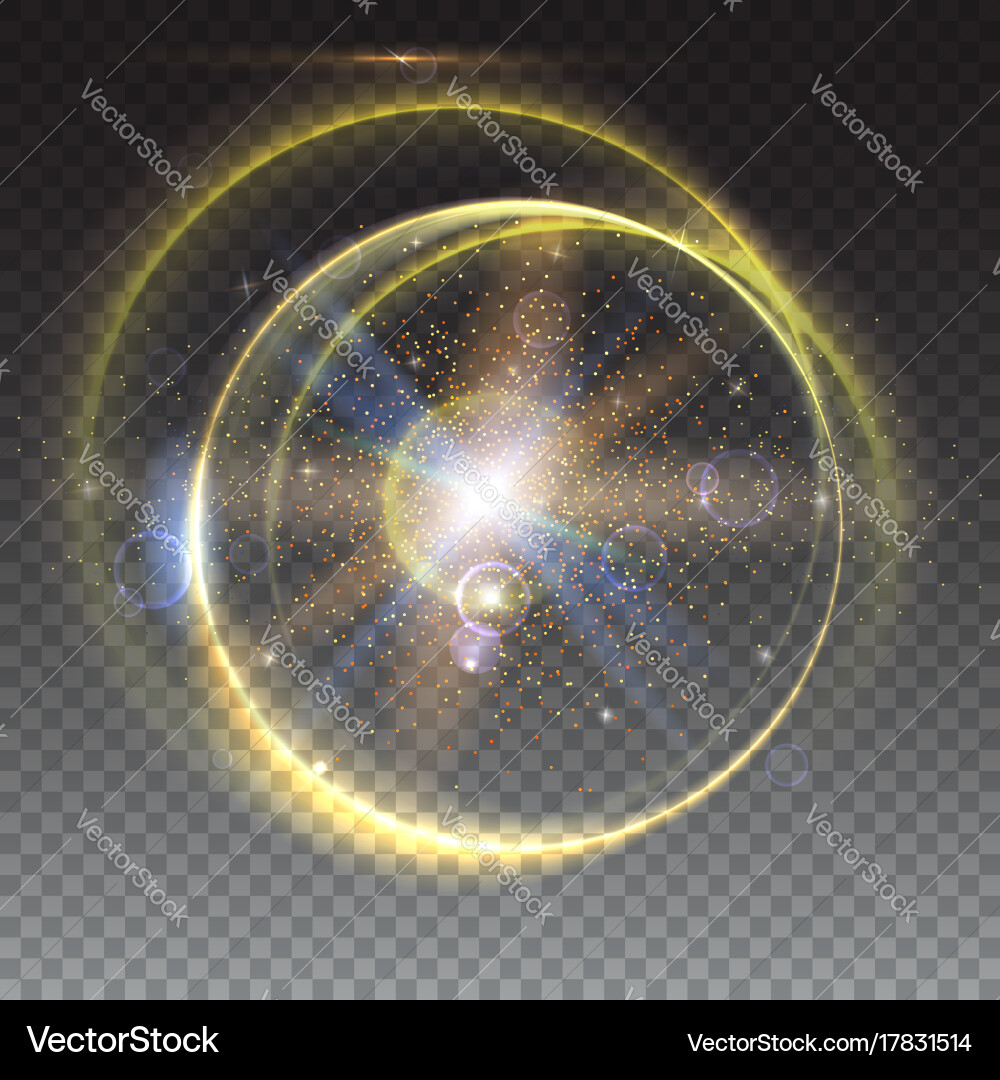 Circular light rays and lens flare backdrop Vector Image