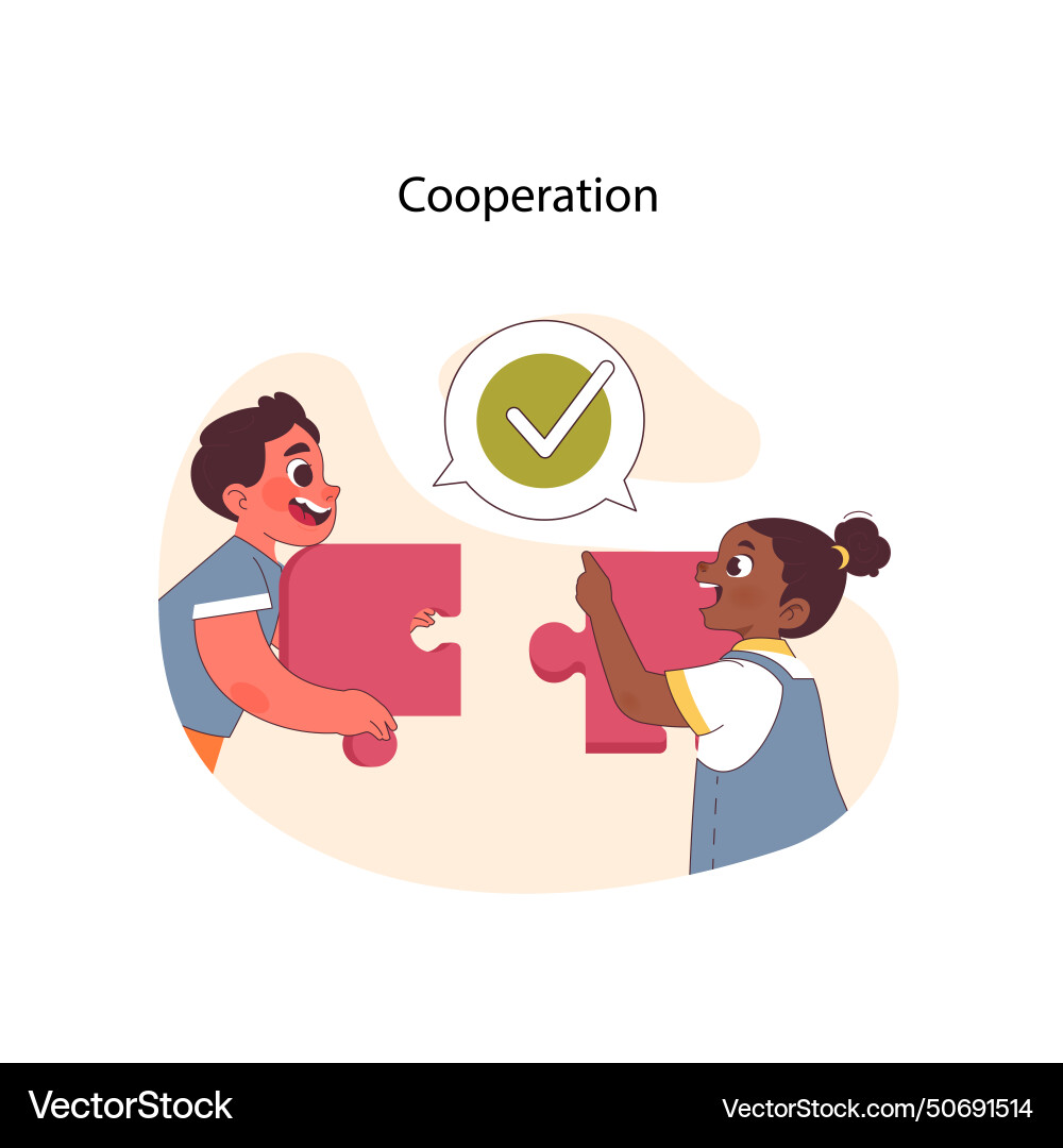 Cooperation concept flat Royalty Free Vector Image