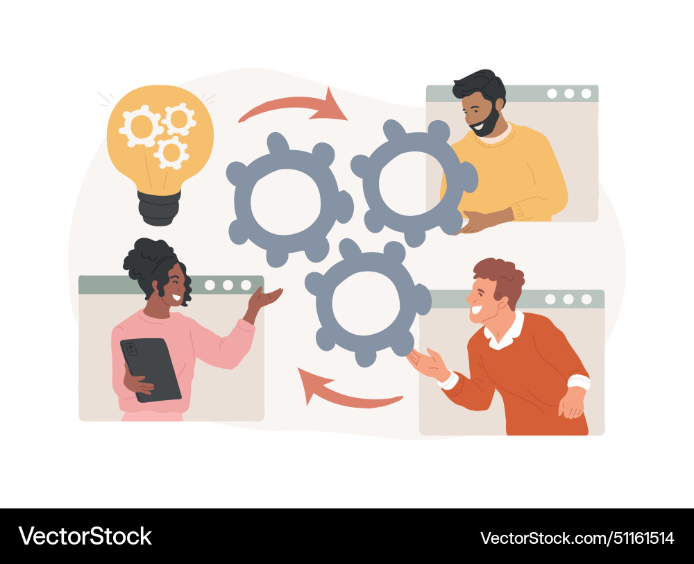 Cooperation isolated concept Royalty Free Vector Image