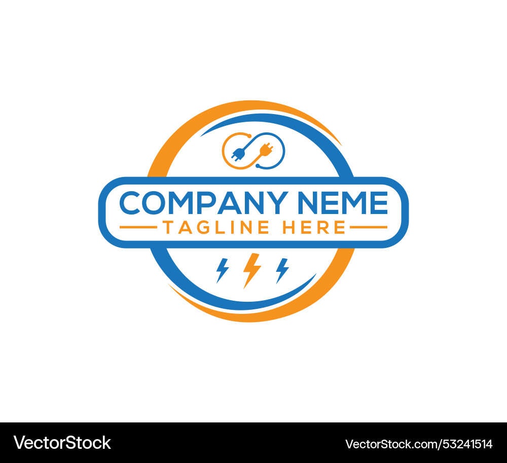 Electronic technology power logo light bulb lamp Vector Image