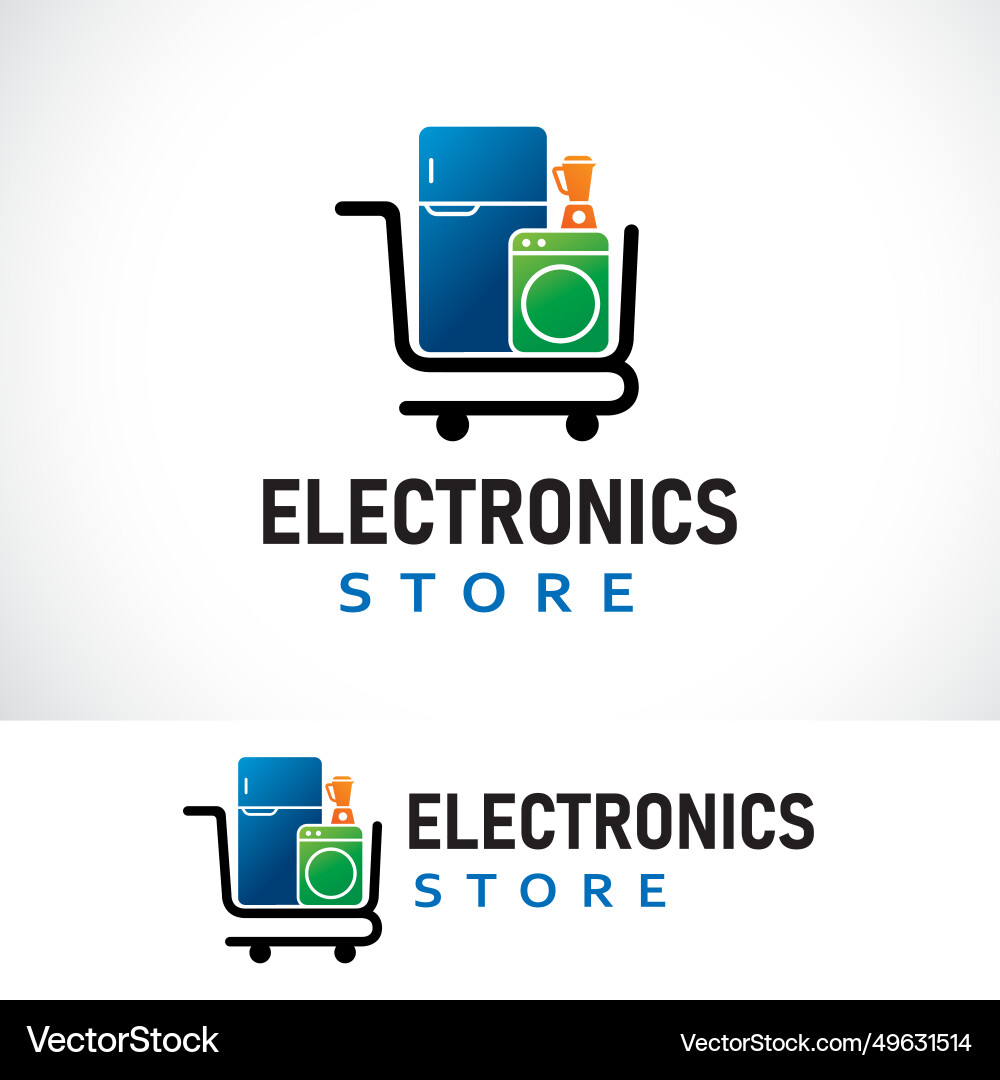 Electronics store logo design template Royalty Free Vector