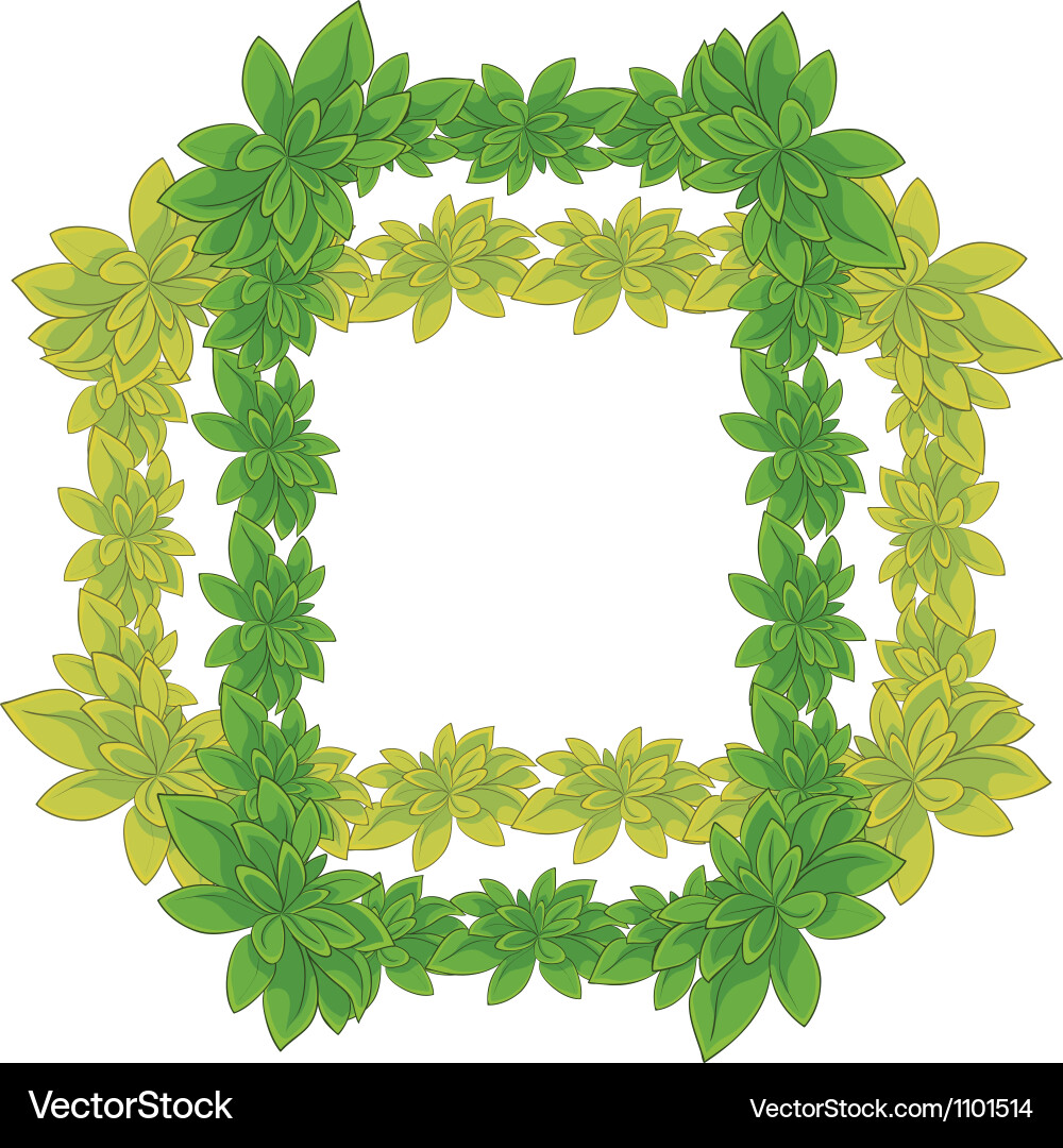 Frame of leaves Royalty Free Vector Image - VectorStock