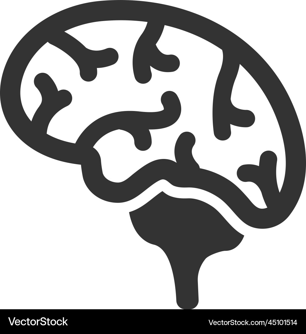 Menschliches Gehirn Icon Lizenzfreies Vektorbild