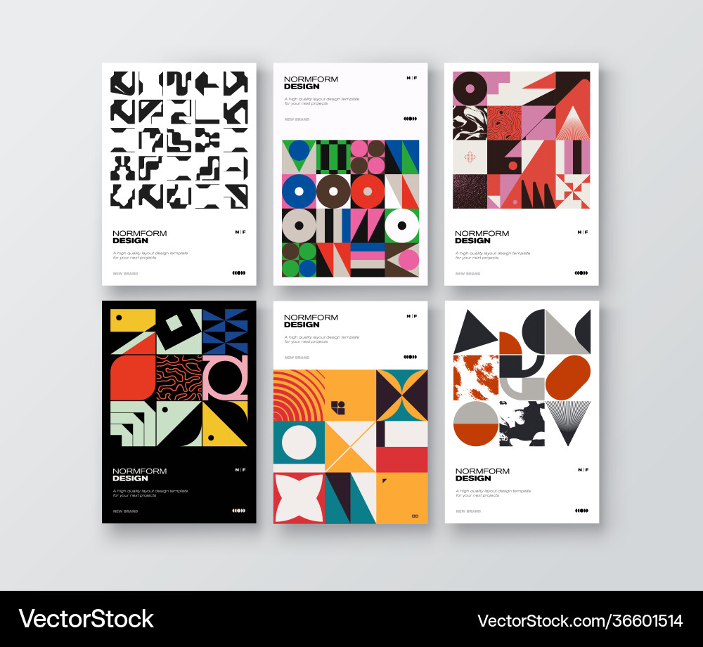 Modernist Poster Collection Mockup Royalty Free Vector Image