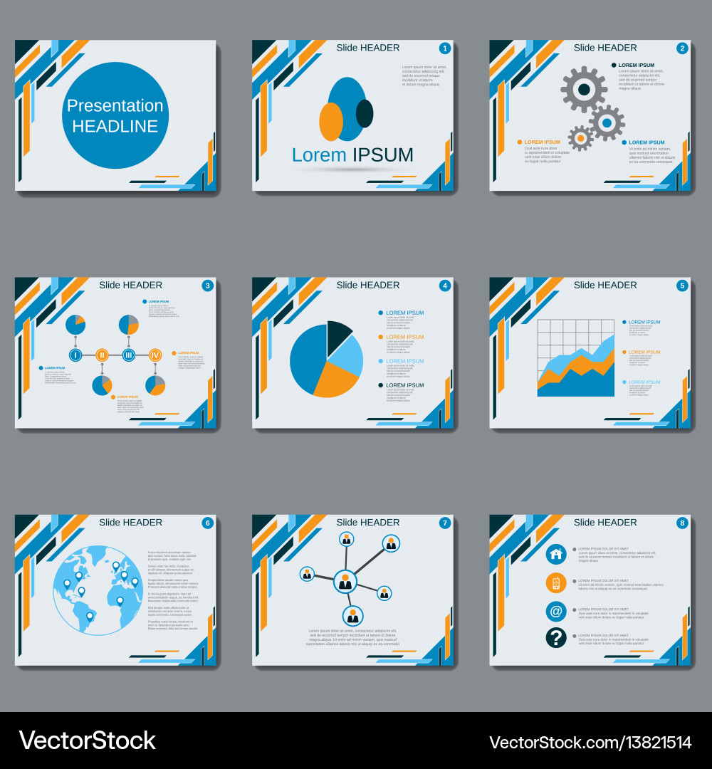 Professional business presentation slide show Vector Image