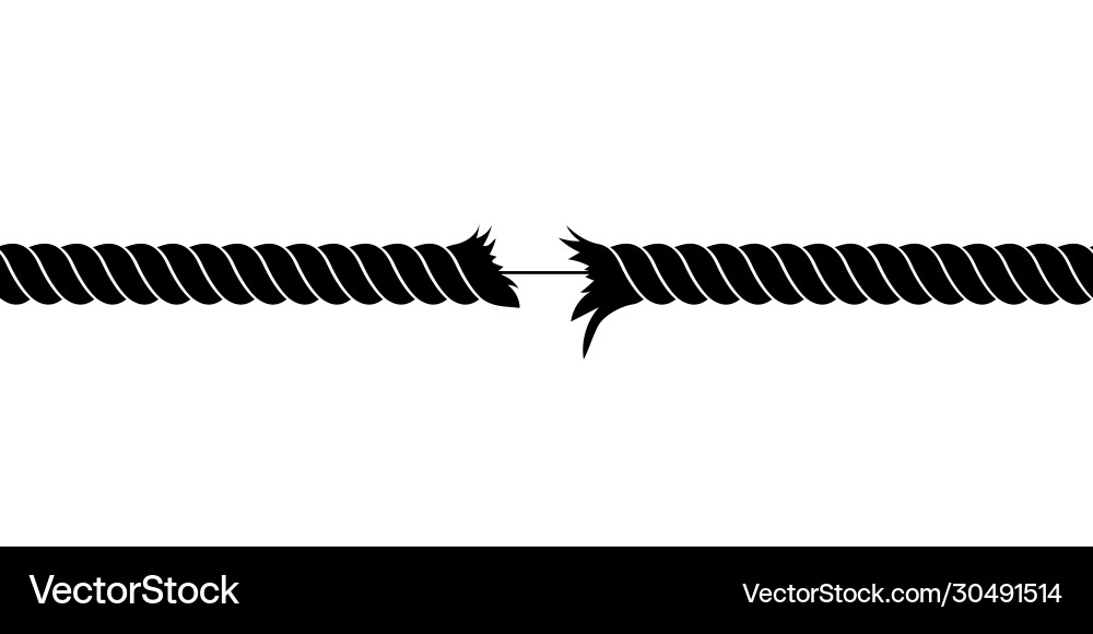 Rope Break - Symbol of Disconnection Royalty Free Vector
