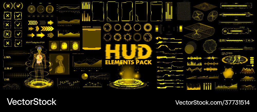 Scifi collection hud gui ui interface for gaming Vector Image
