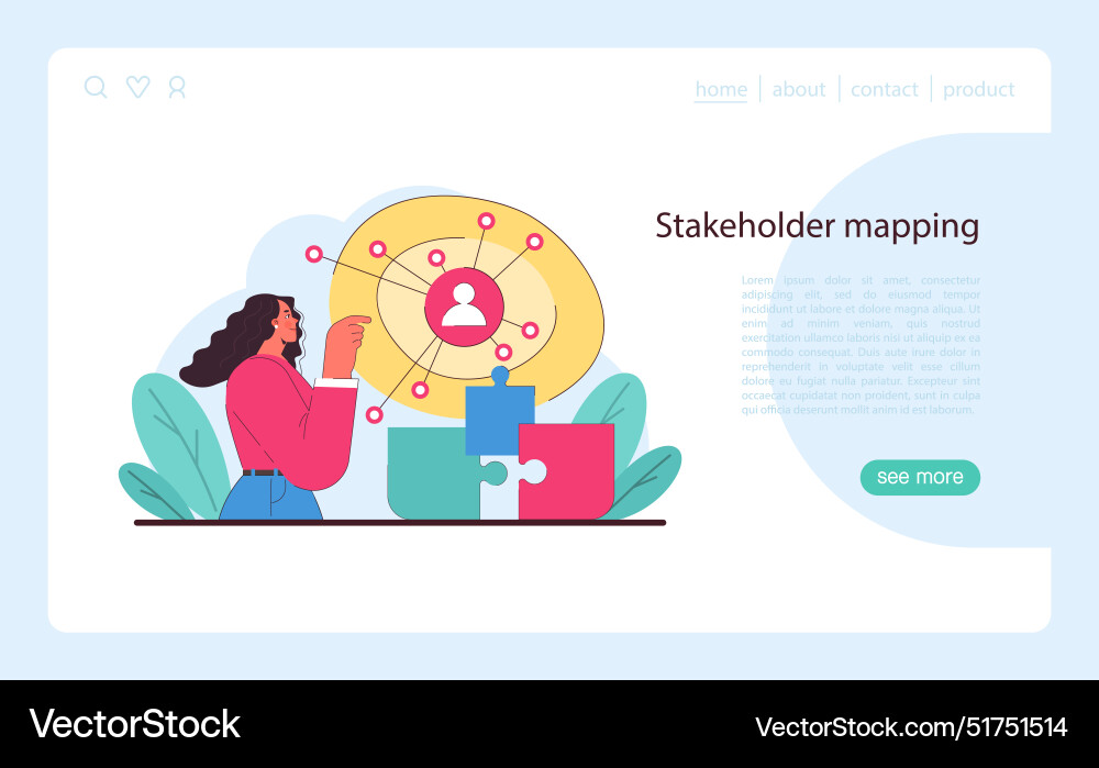 Stakeholder mapping concept analytical mind Vector Image