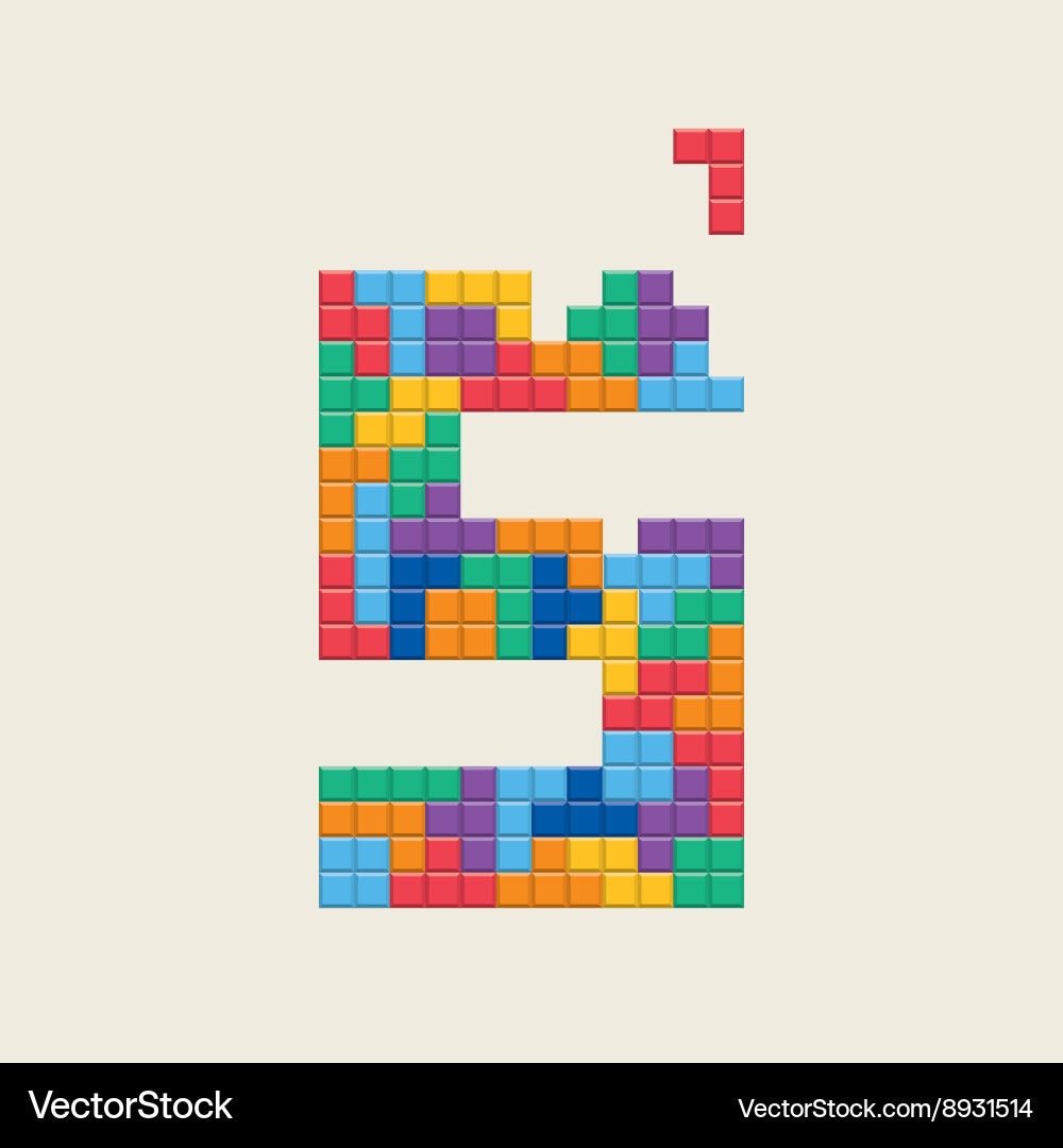 Videogame type number 5 Royalty Free Vector Image
