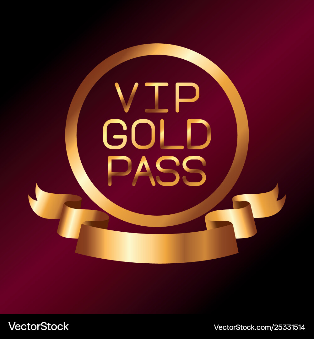 Vip gold pass font Royalty Free Vector Image - VectorStock