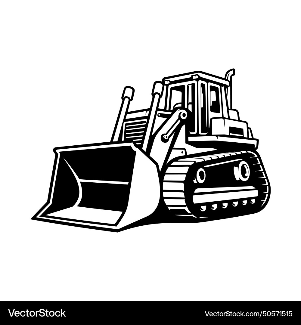 Bulldozer construction vehicle Royalty Free Vector Image