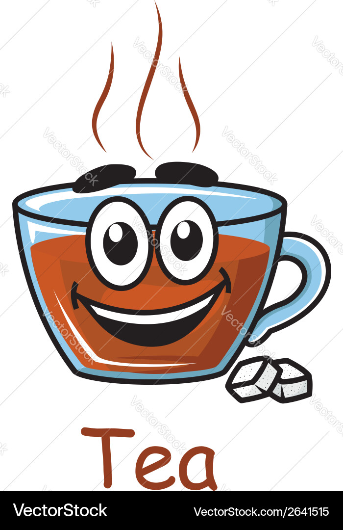 Cartoon tea cup Royalty Free Vector Image - VectorStock