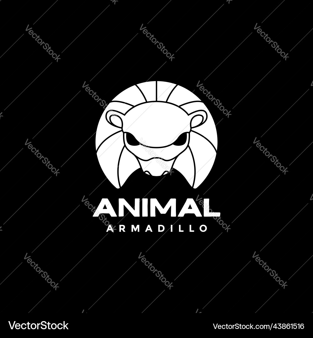 Animal armadilo head logo design Royalty Free Vector Image