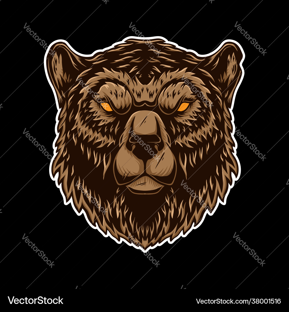 Bear head design element for logo label sign Vector Image
