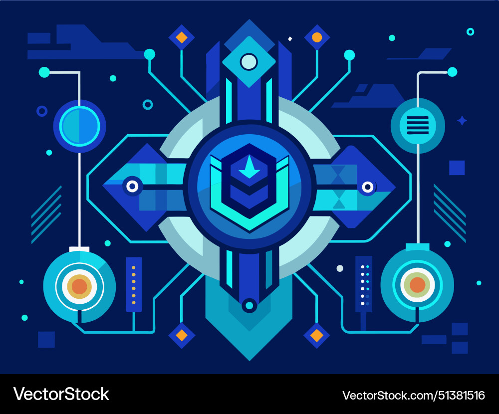 Blue virtual reality space futuristic vr frame Vector Image